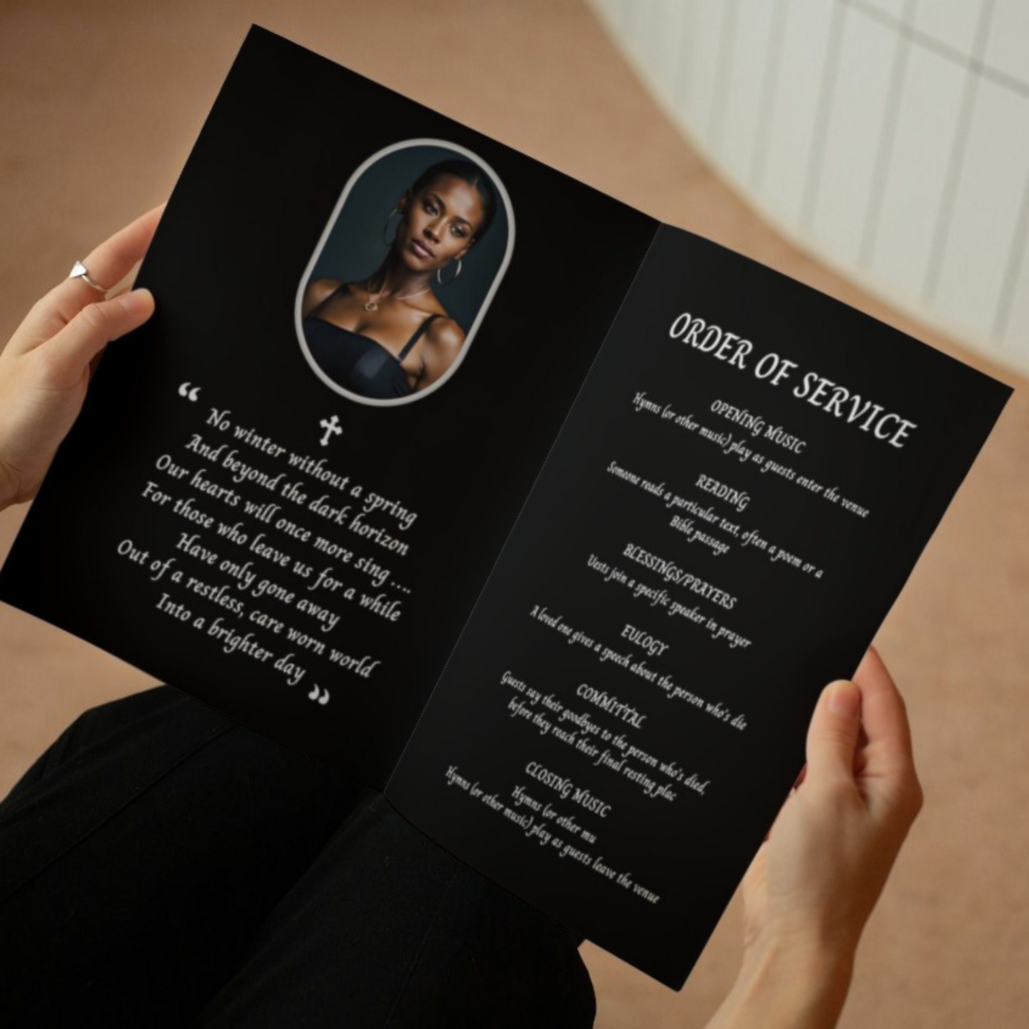 Funeral Program Announcement Invitation Card Obituary Program Template ...