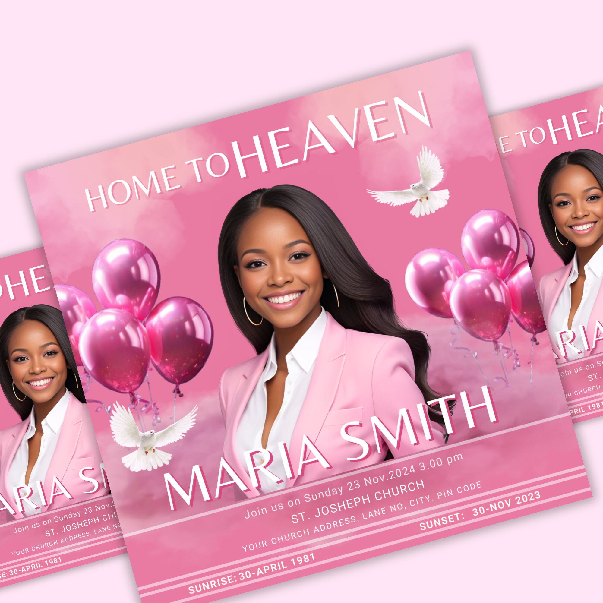 Balloon Release, in Loving Memory Flyer, Rest in Peace Editable DIY ...