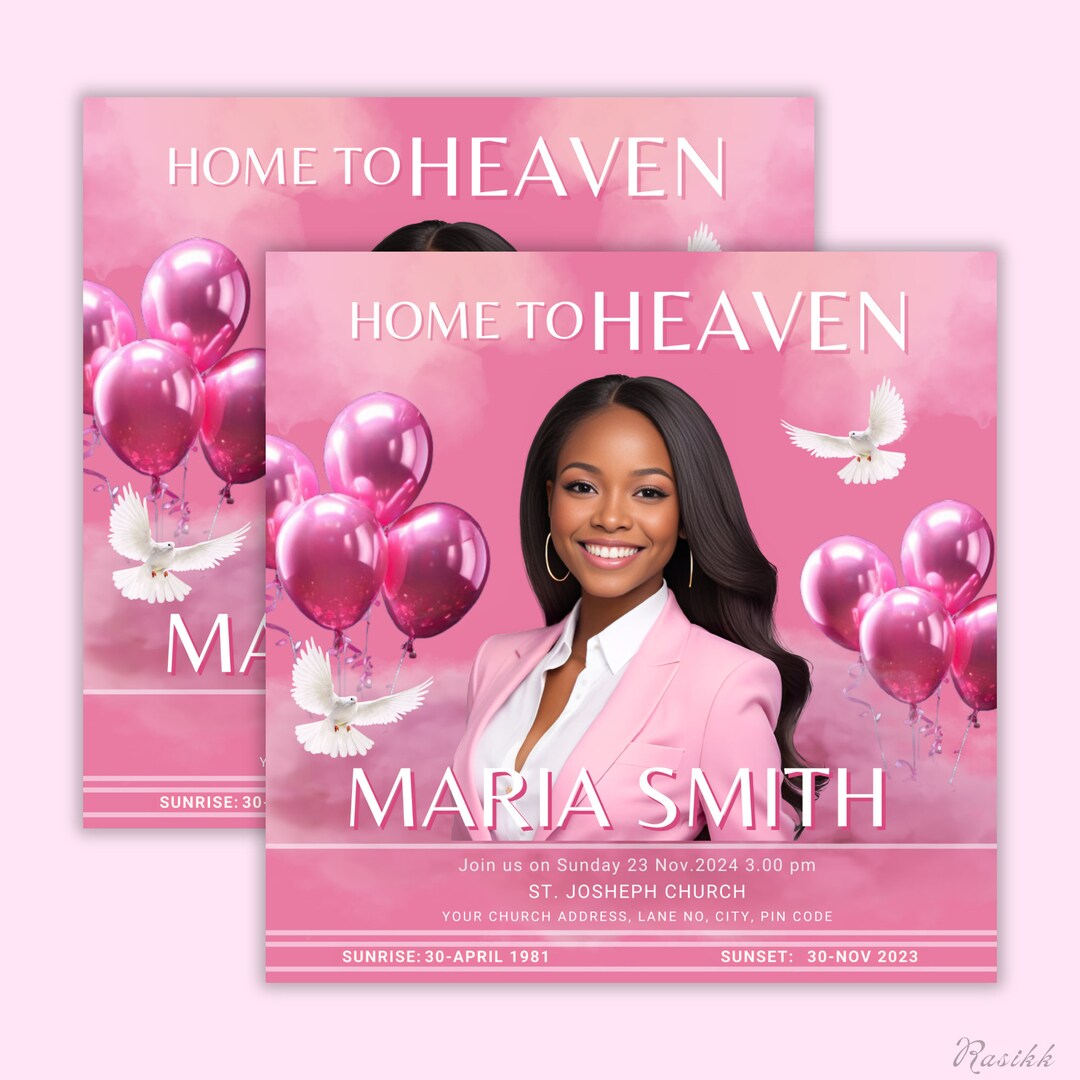 Balloon Release, in Loving Memory Flyer, Rest in Peace Editable DIY ...