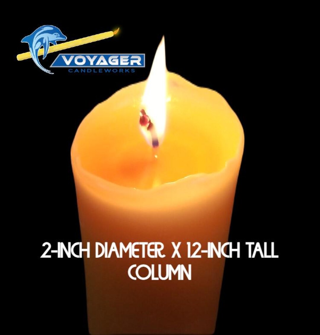 Column Candle| 2-inch Diameter X 12-inch Tall| Pure Beeswax| Hand ...
