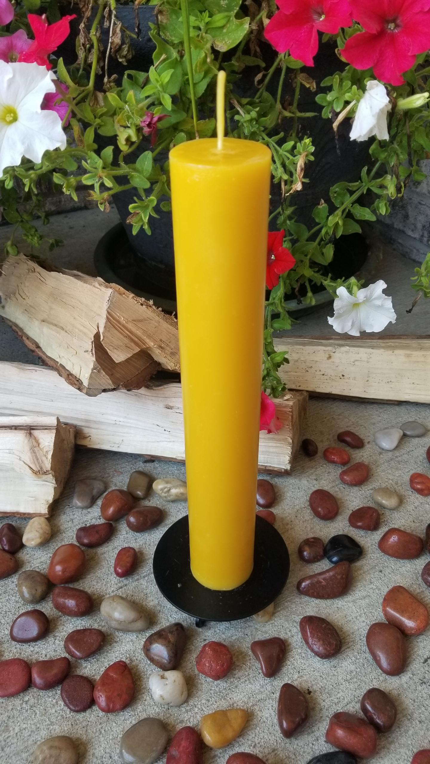 Column Candle| 2-inch Diameter X 12-inch Tall| Pure Beeswax| Hand ...