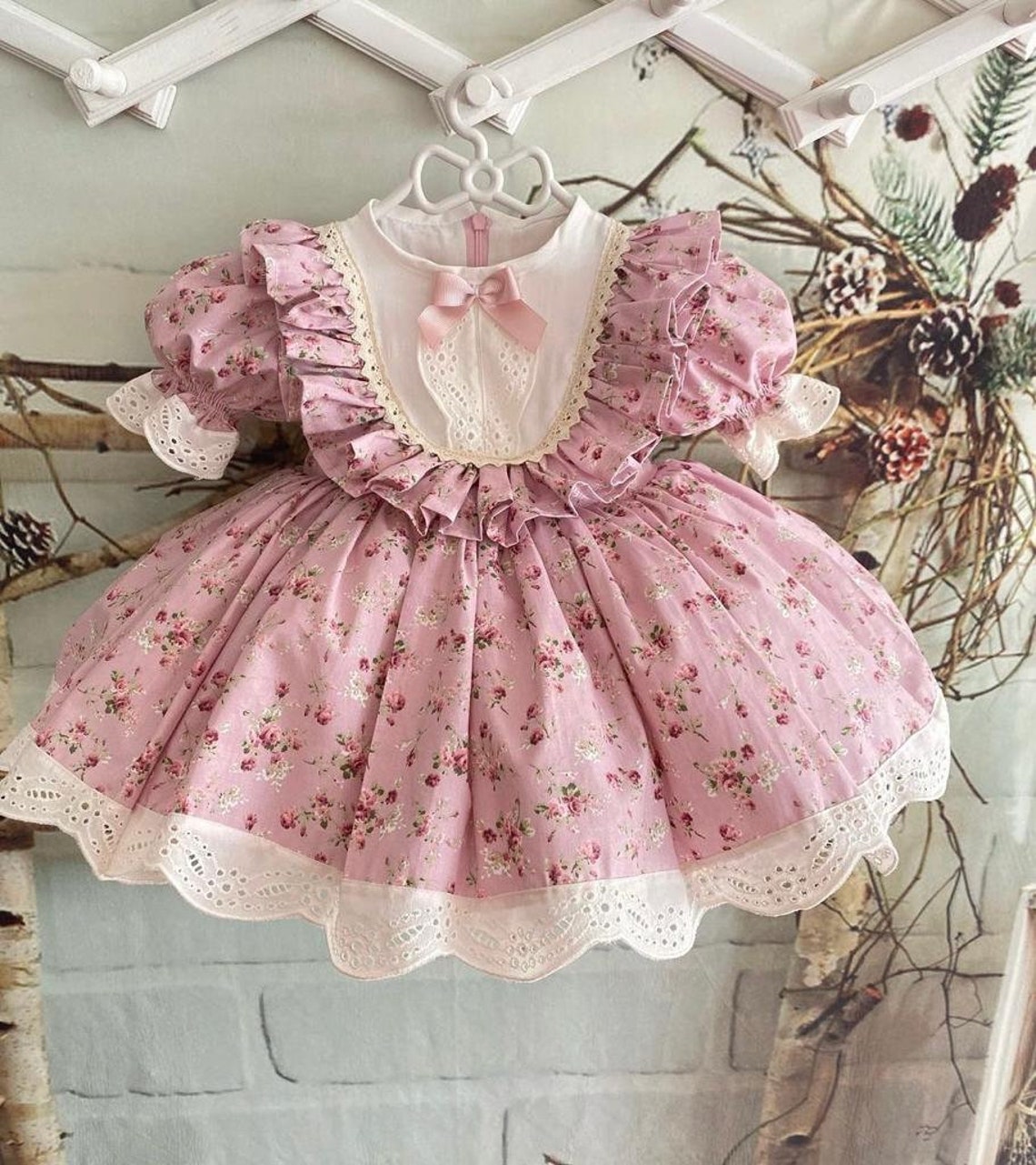 FLORAL GIRL DRESS Lace Fairy Dress Handmade Flower Princess - Etsy
