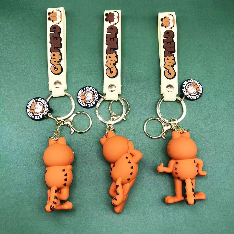 Garfield Keychains Adorable Cute Keychain Car Key House Key - Etsy
