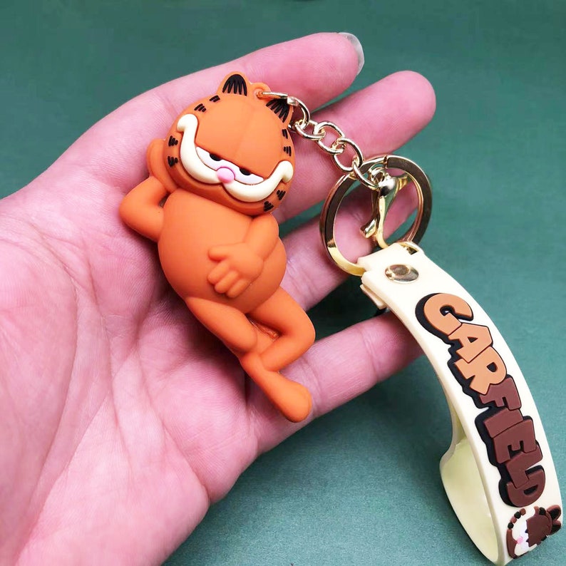 Garfield Keychains Adorable Cute Keychain Car Key House Key - Etsy