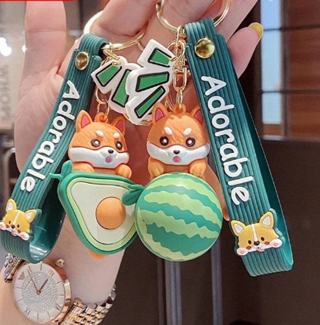 Puppy Avocado/ Watermelon Keychains Adorable Cute Keychain - Etsy