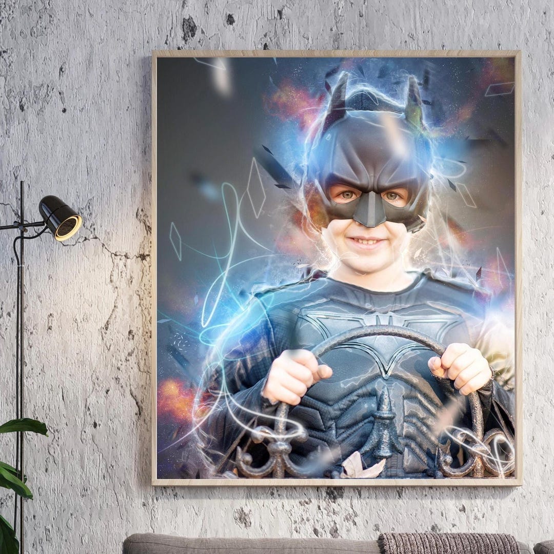 Personalized Superhero Portrait Poster, Custom Portrait From Photo ...