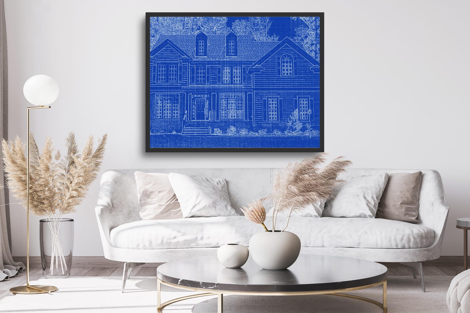 Custom Blueprint From Photo of House Office, Storefront Poster ...