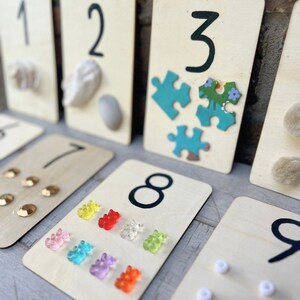 Montessori Tactile Counting Cards 1-10, Montessori Shelf Activity ...