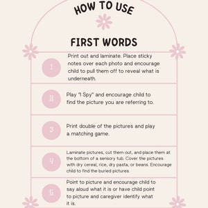 Baby's First Words Printout, Infants & Toddlers, 13 Pages - Etsy