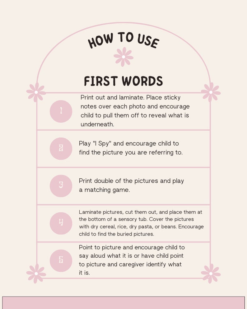 Baby's First Words Printout, Infants & Toddlers, 13 Pages - Etsy