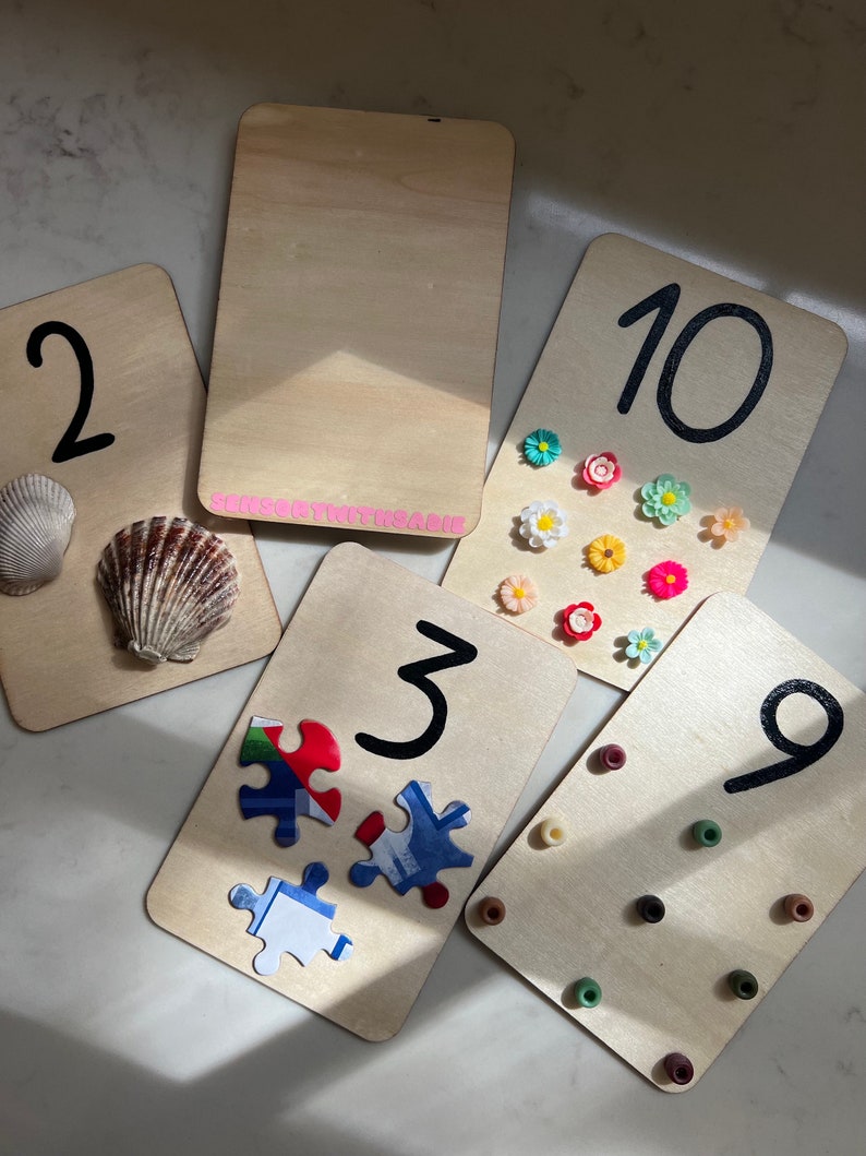 Montessori Tactile Counting Cards 1-10, Montessori Shelf Activity ...