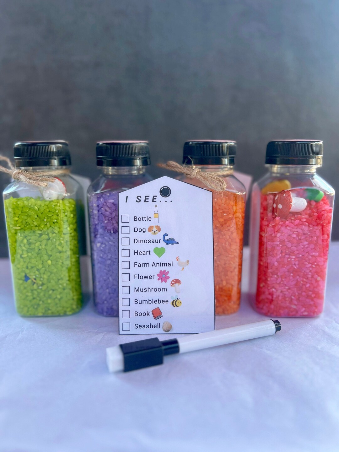 I SEE Sensory Bottle: Preschool Learning Toy, Pour and Play (8 Oz) - Etsy