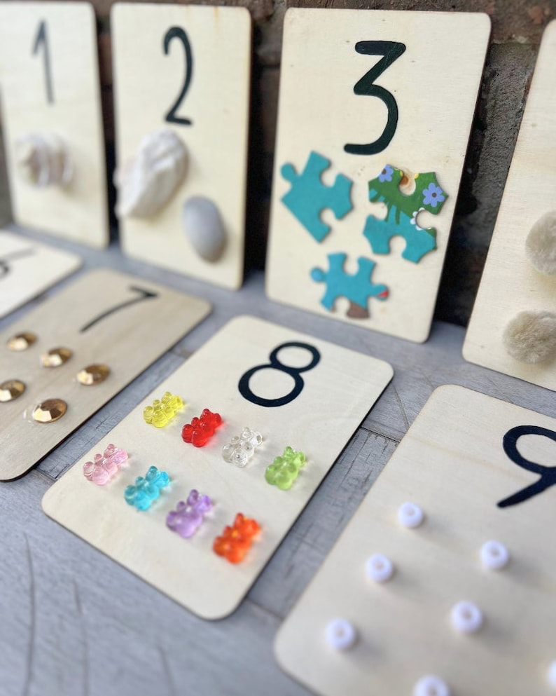 Montessori Tactile Counting Cards 1-10, Montessori Shelf Activity ...