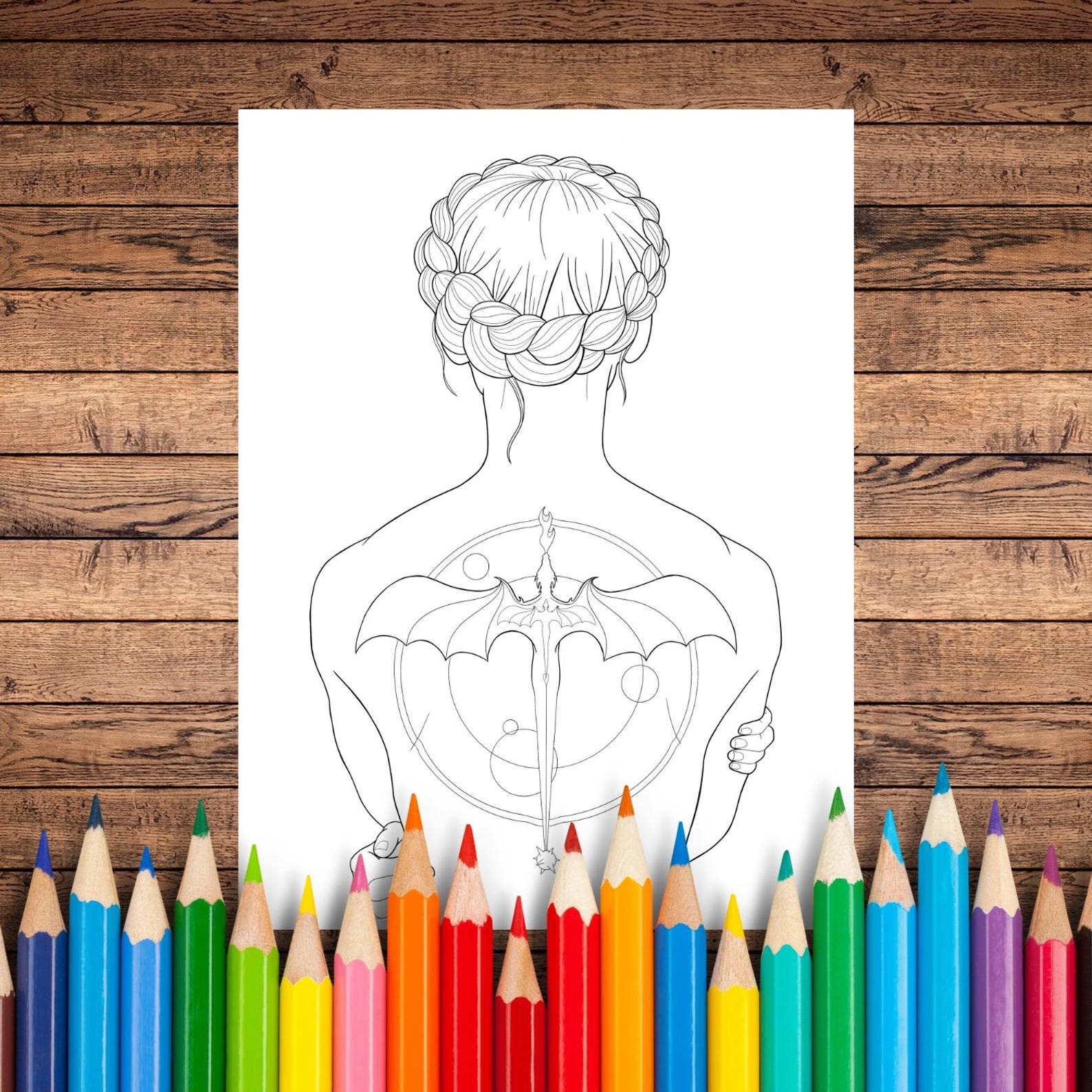 Fourth Wing Inspired Coloring Pages | Printable Digital Download - Etsy