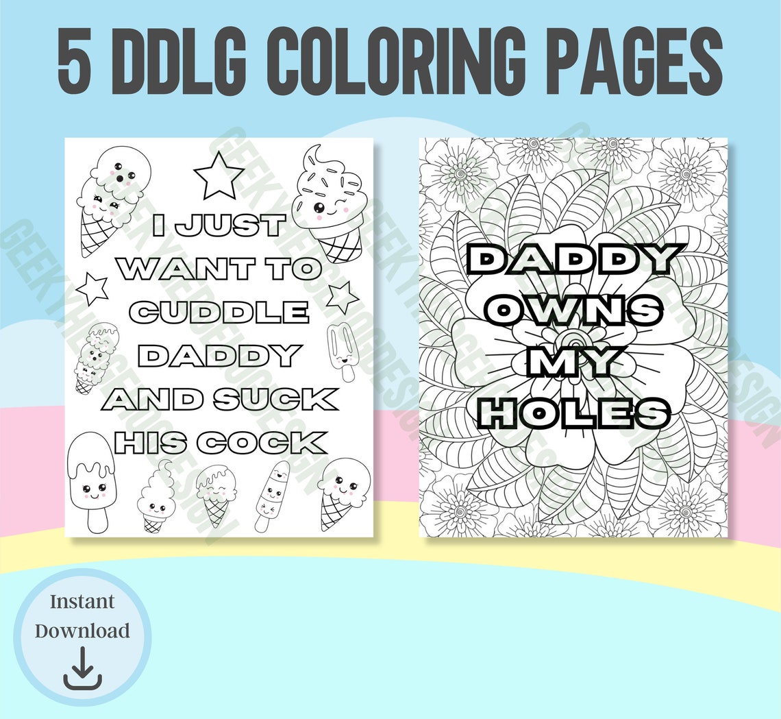 Coloring Pages, DDLG, ABDL, Daddy's Good Girl, Babygirl, Adult Coloring ...