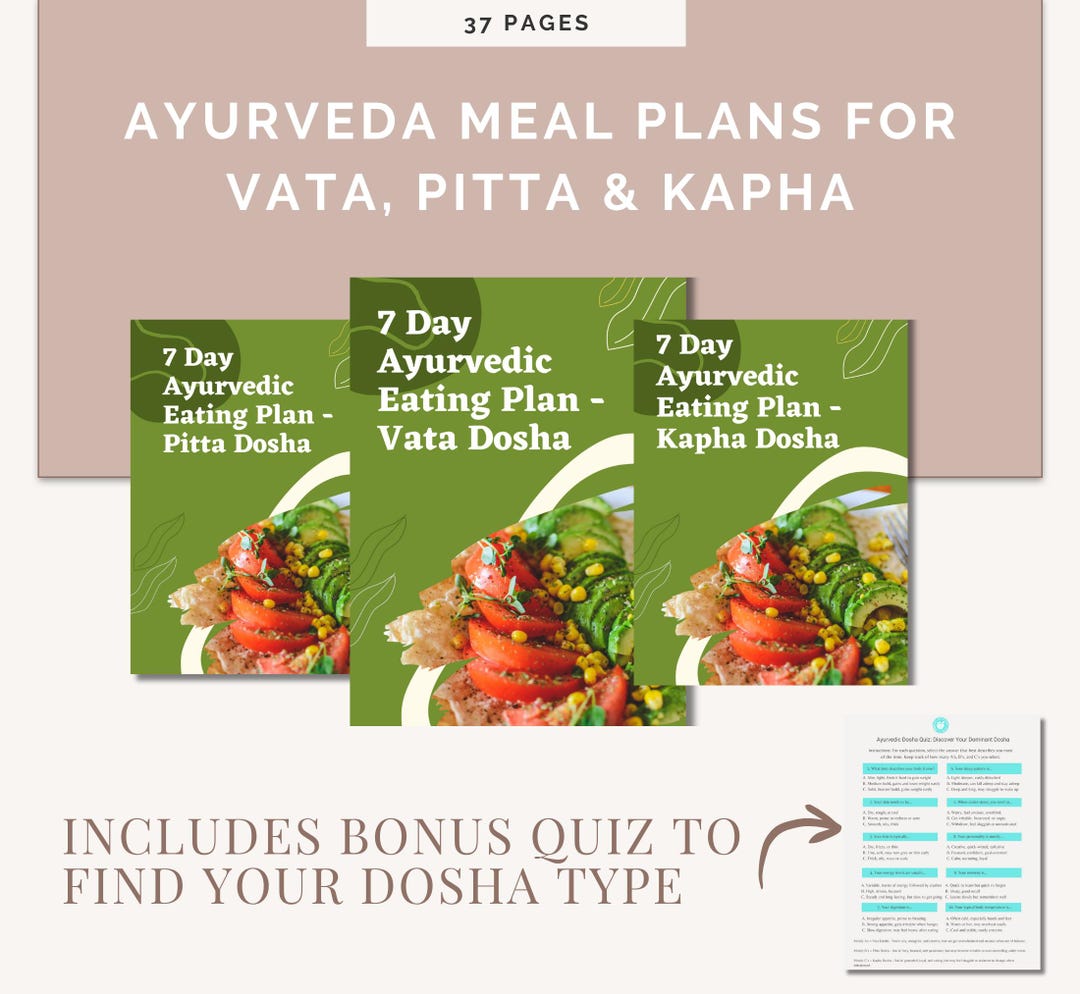 Ayurveda 7-day Meal Plan | Find Your Dosha | 3 Custom Plans + Quiz ...