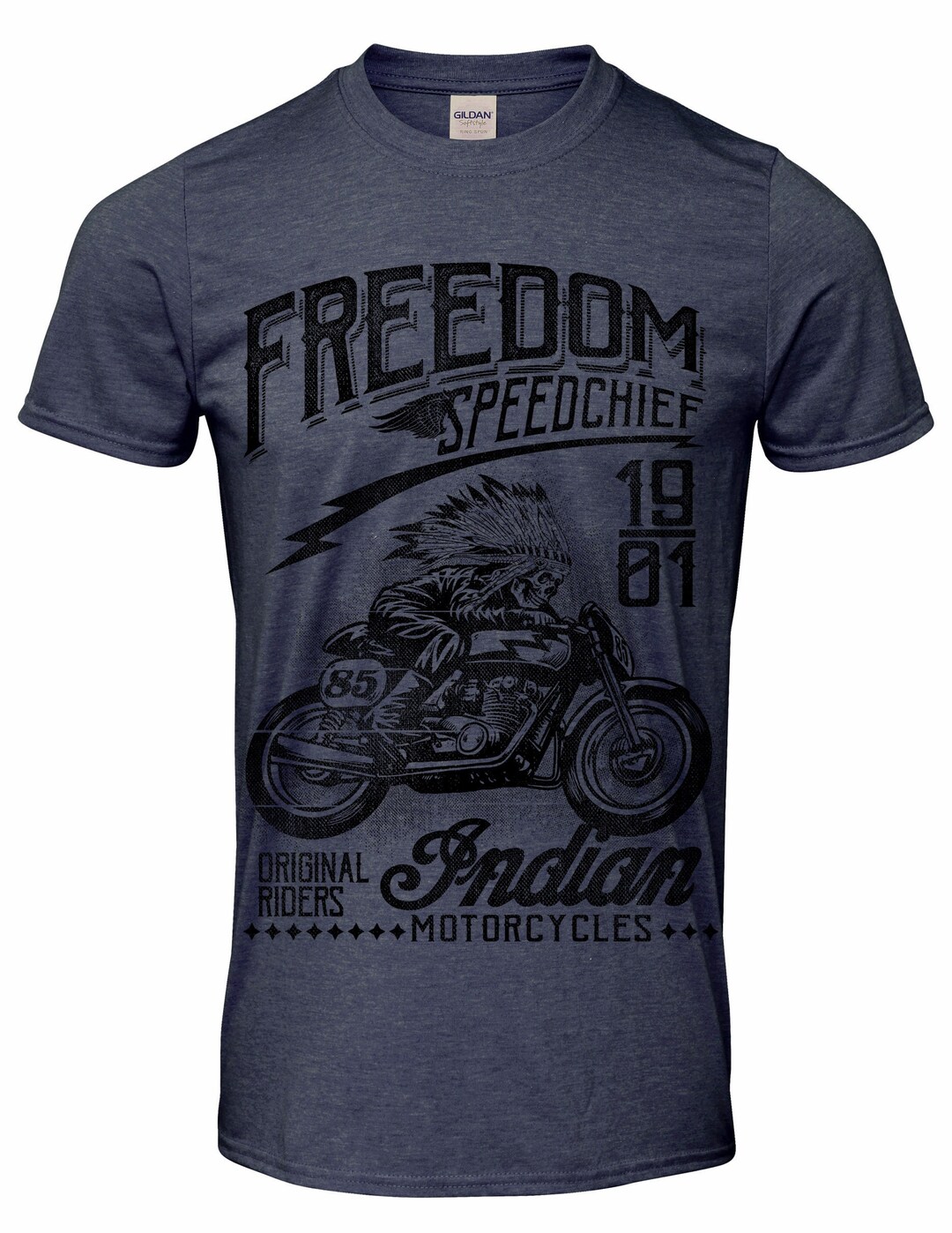 FREE P&P Indian Motorcycle Motif Biker Men T Shirt Cafe Racer ...