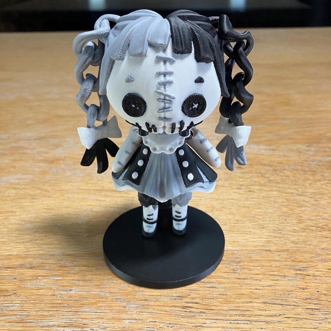 Creepy Goth Doll – 3D Printed Macabre Figurine With Button Eyes ...