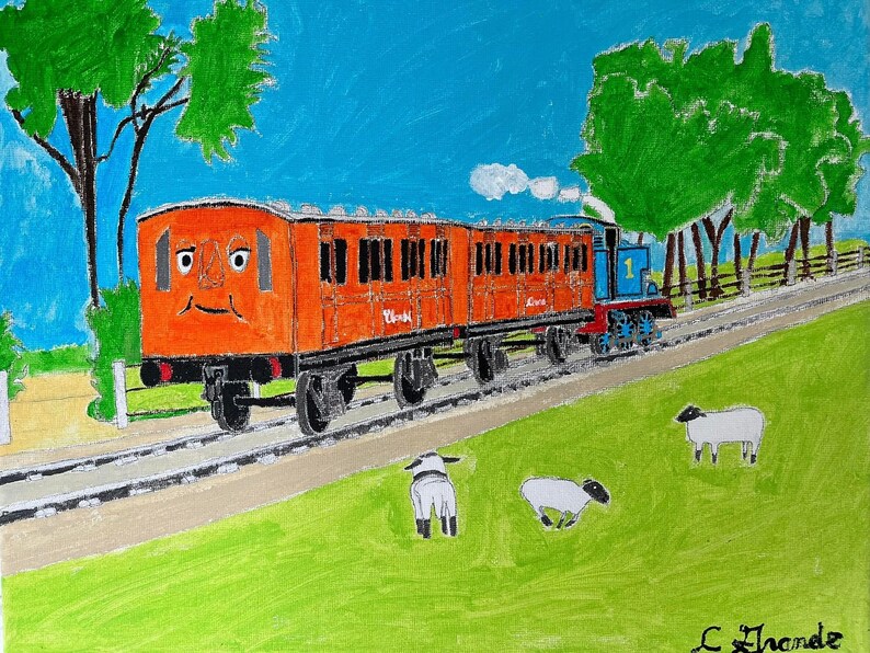 Thomas the Tank Engine Traveling With Annie and Clarabel on the Branch ...