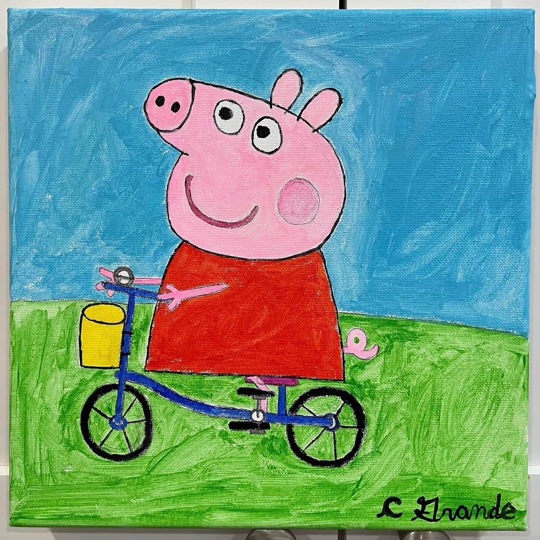 Peppa Pig Riding Her Bicycle - Etsy