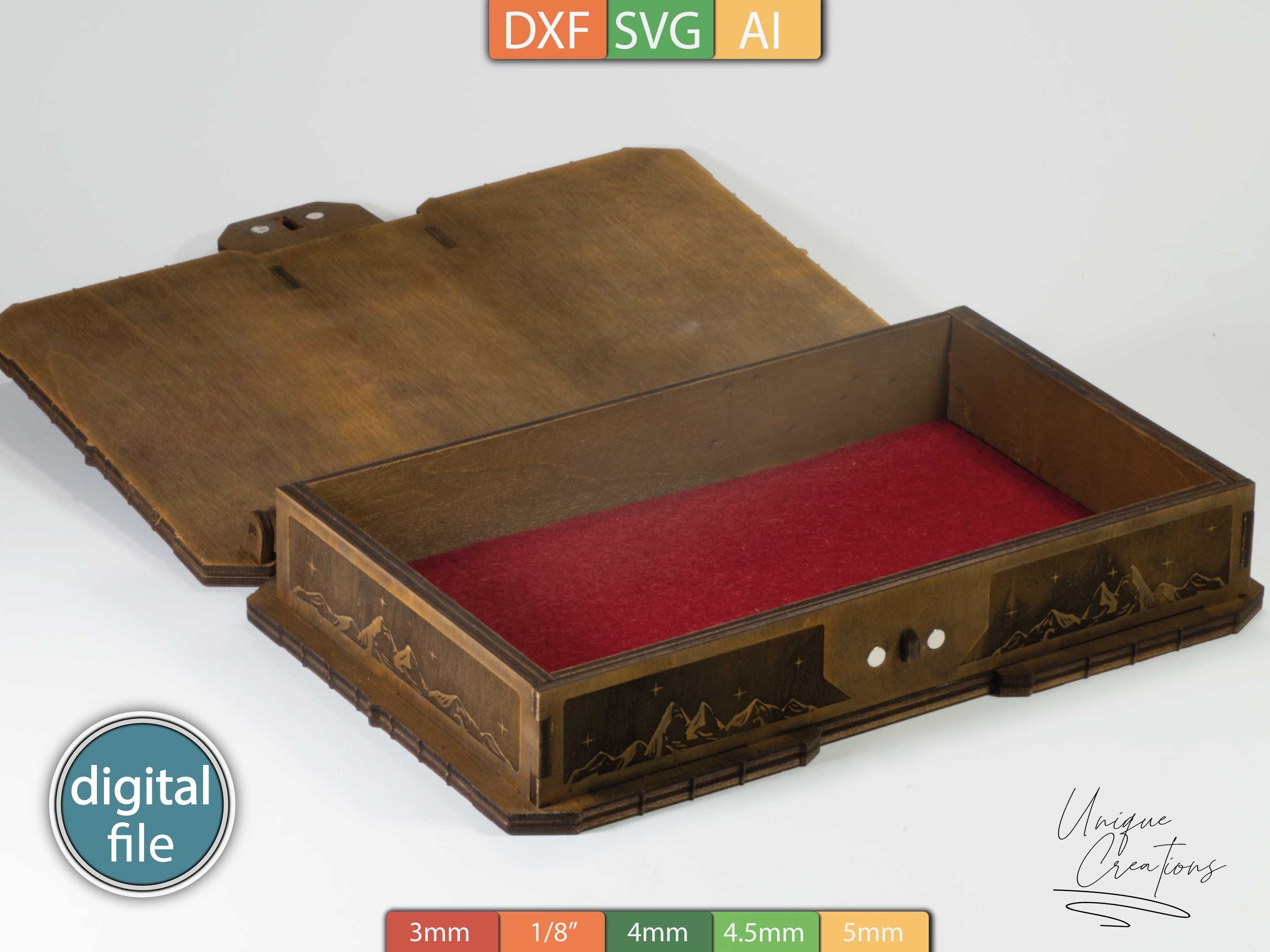 Dice Box Template 2 Inlays Engraved Design for Rpgs AI - Etsy
