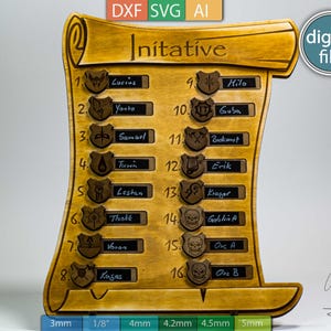 Initiative Tracker Laser Cutting Template - SVG, DXF - Digital Download ...