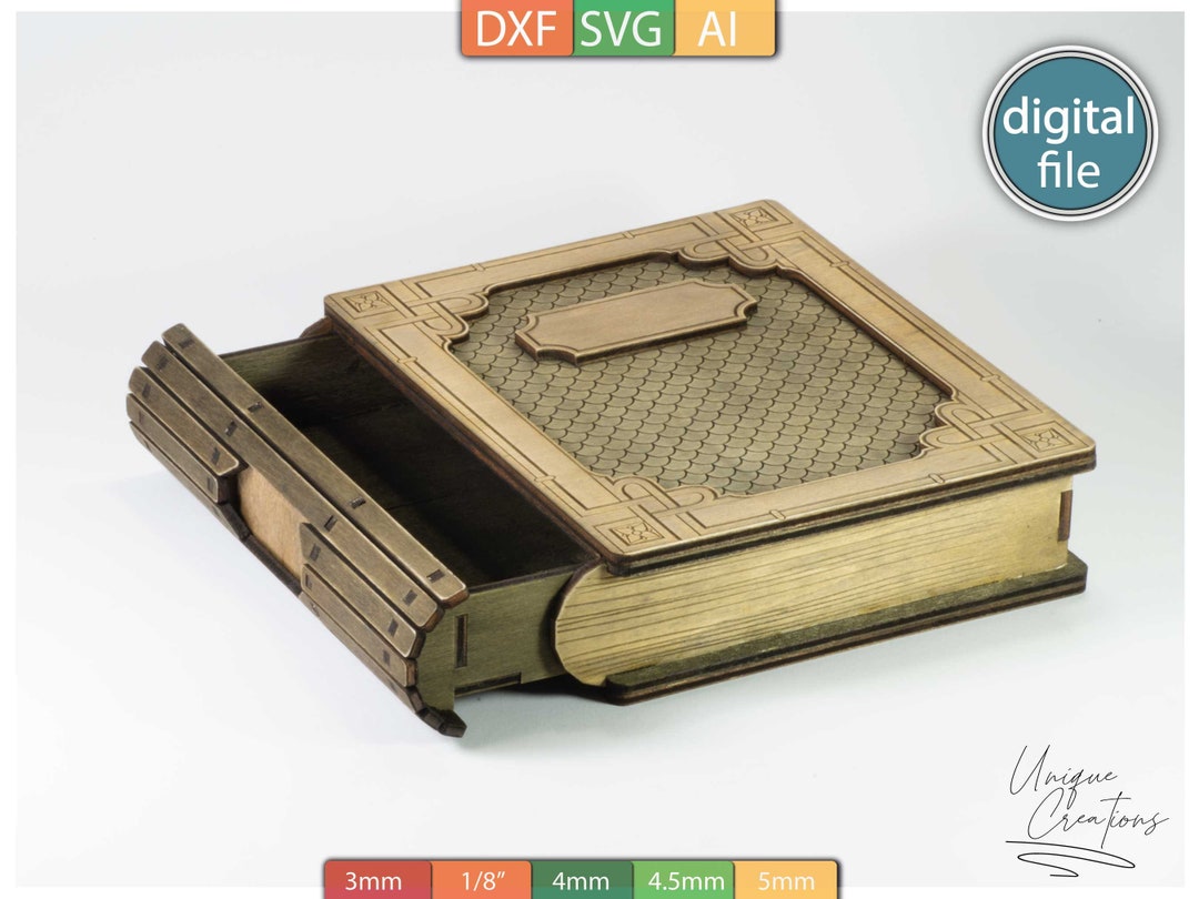 Bookbox Laser Template for Creative Storage and Gifting (DXF, SVG, AI ...