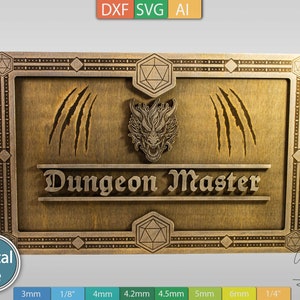 Laser Cut Dungeon Master Screen Template - Dragon and Dice Design - DXF ...