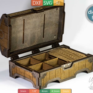 Dice Box Template, 3 Inlays for Dices, Jewelry and Other Things- Laser ...