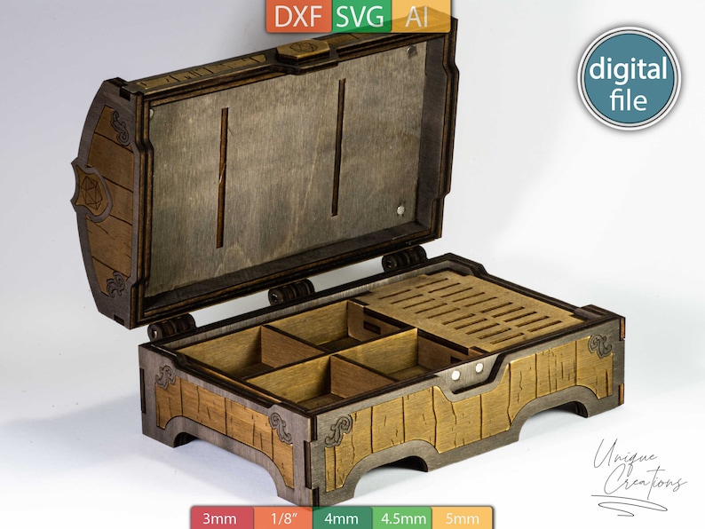 Dice Box Template, 3 Inlays for Dices, Jewelry and Other Things- Laser ...