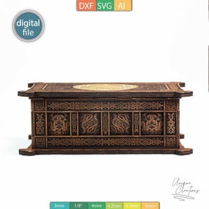 Jewelry Box Template - Viking Style - 2 Inlays- Engraved Design - AI ...
