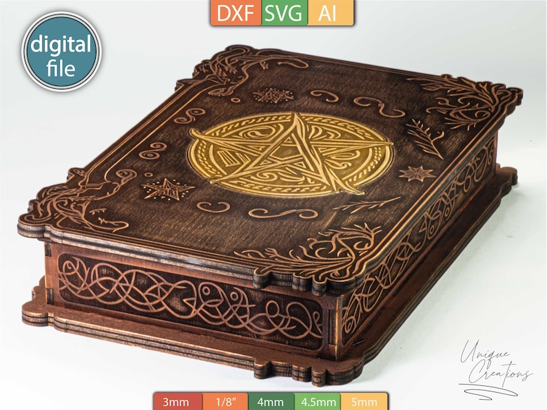 Mythic Arcane Dice Box Laser Template, 3 Inlays- for Storage and Gaming ...