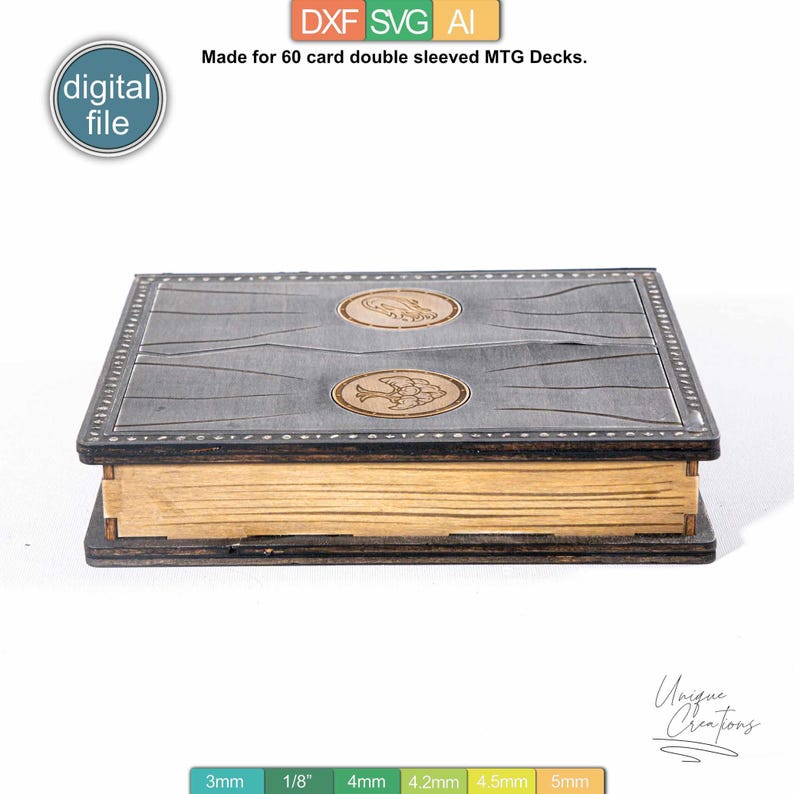 Card Storage Deck Box Laser Template | Multi Color | 60 Cards Double ...