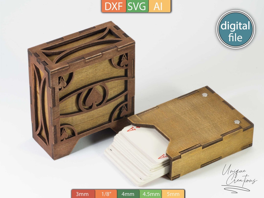 Poker Deck Card Box Cutting Template (DXF, SVG, Ai)-digital Download ...