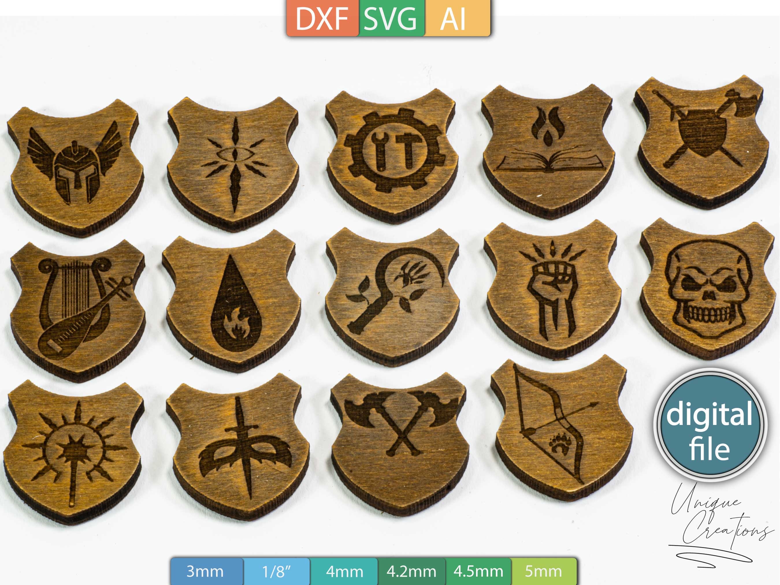 Initiative Tracker Laser Cutting Template - SVG, DXF, AI - Digital ...