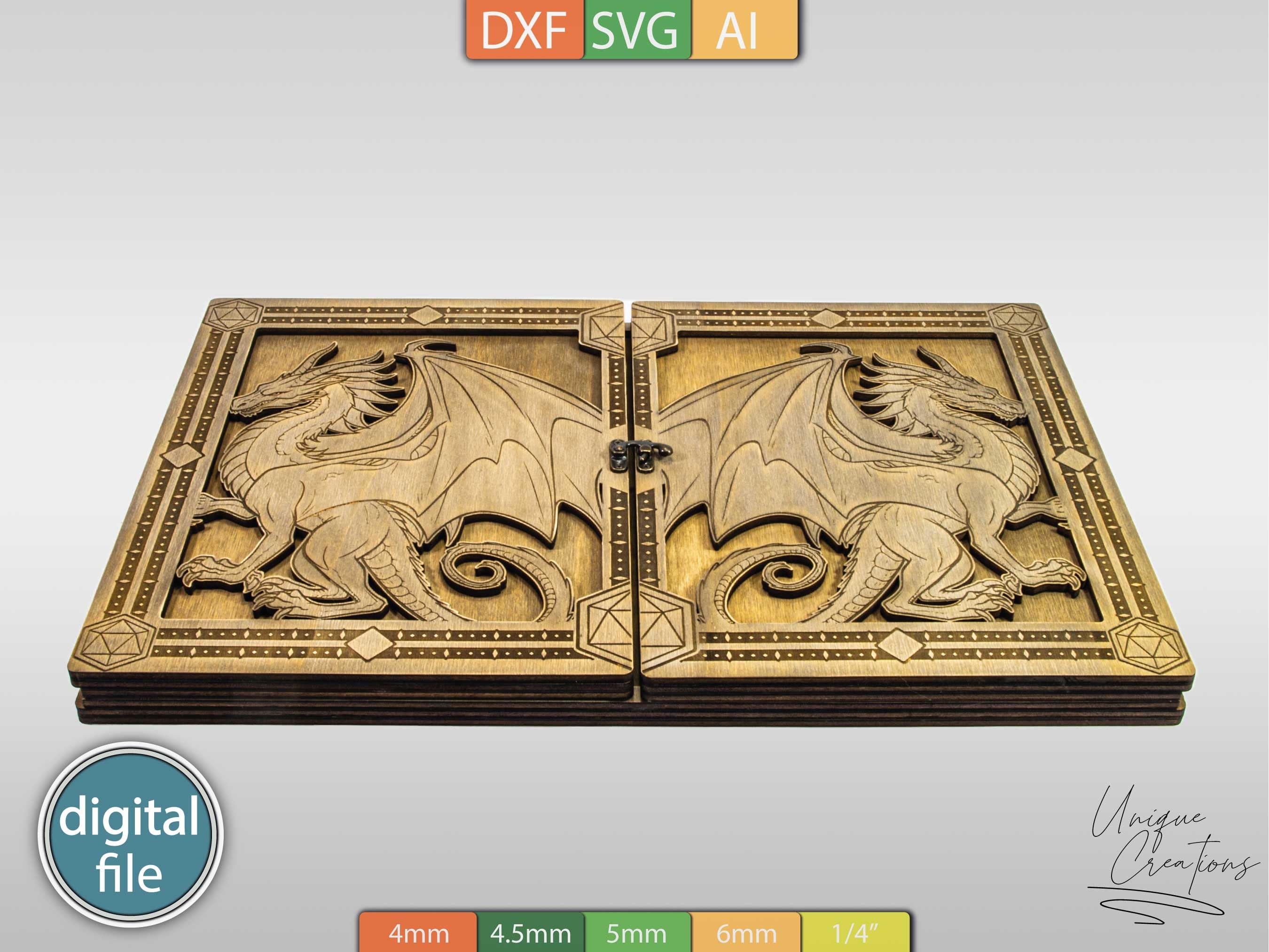 Laser Cut Dungeon Master Screen Template Dragon and Dice - Etsy Australia