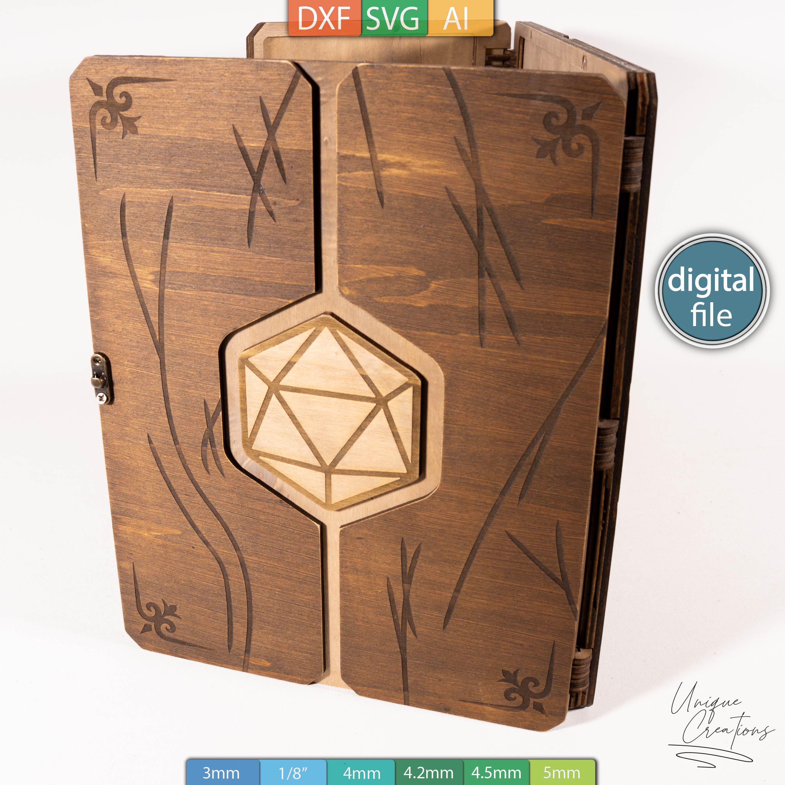 Laser Cut Dungeon Master Screen Template - Dice Design | DXF SVG AI ...