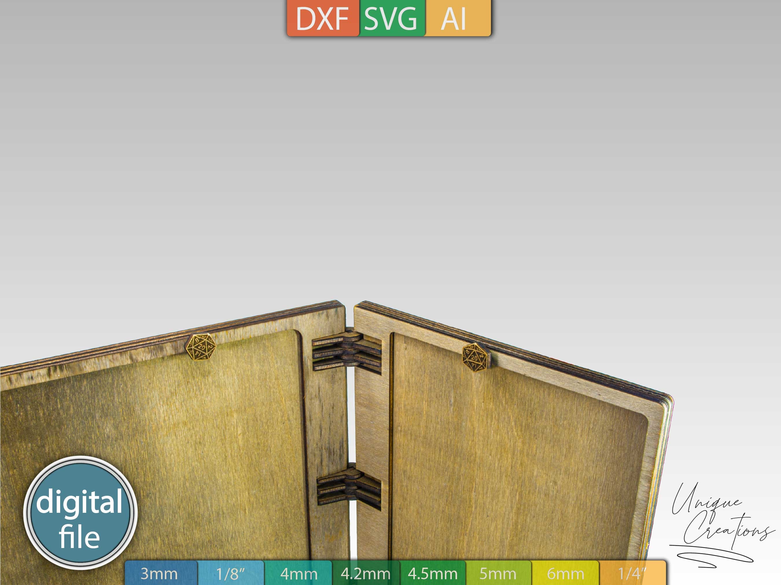 Laser Cut Dungeon Master Screen Template - Dragon and Dice Design - DXF ...
