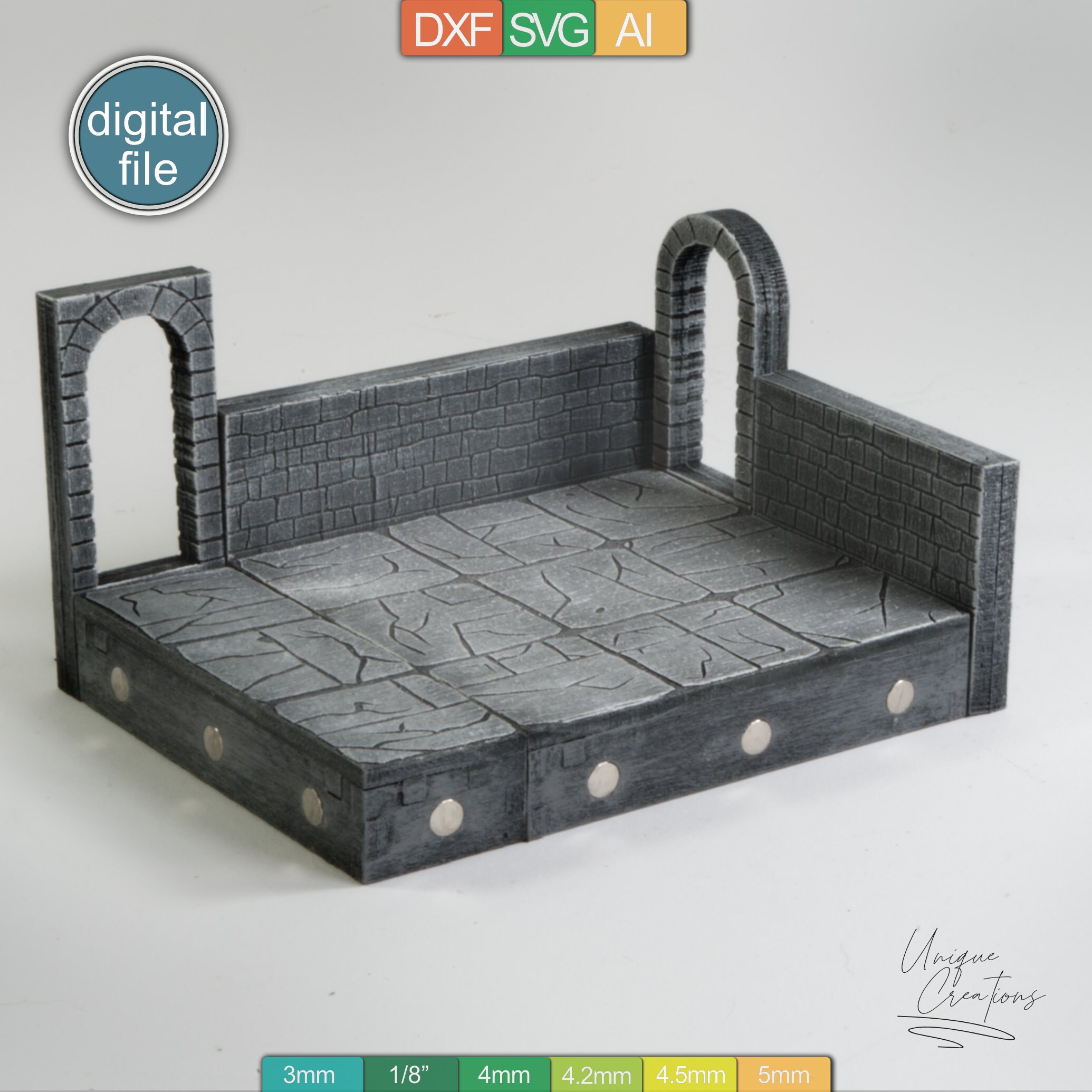 Dungeon Tiles Laser Cutting Template - SVG, DXF, AI Files - Digital ...