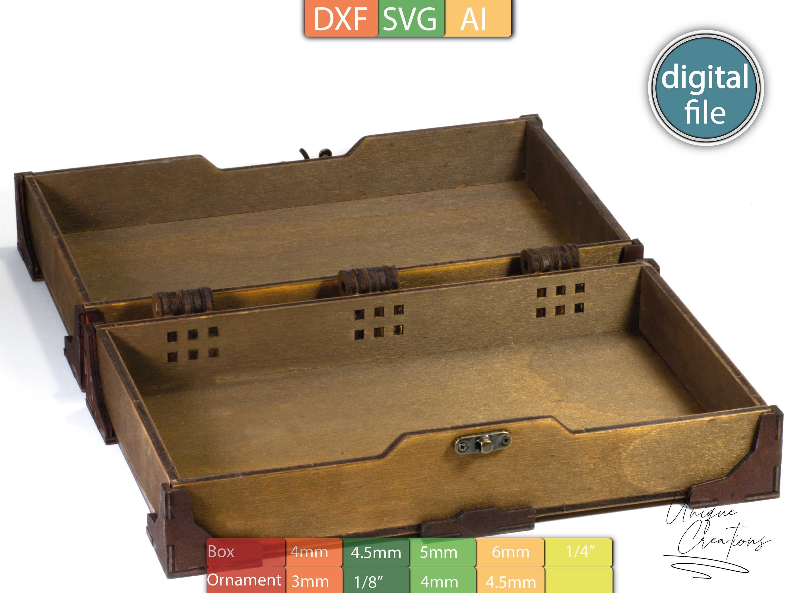 Laser Cut Box Svg File Giftbox Vector Laser Template - Etsy