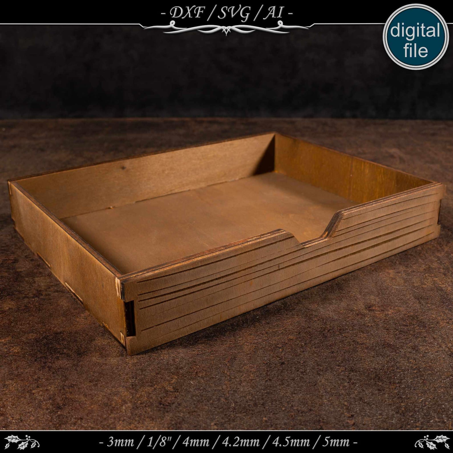 Laser Cut Dice Box Template SVG DXF AI | Engraved Dice Box 4 Inlays ...
