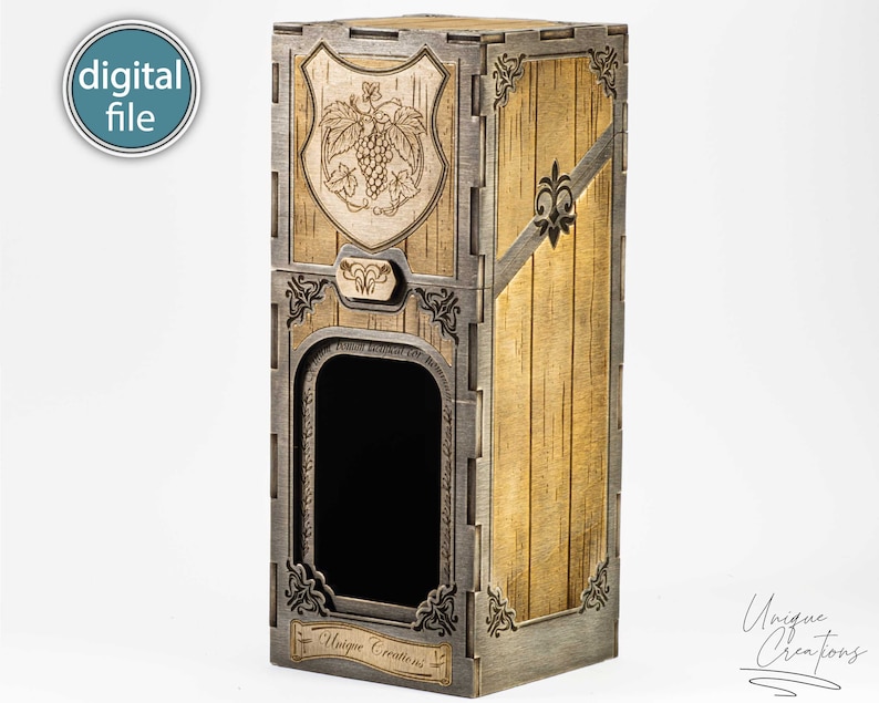 Laser Cut Wine Gift Box Template DXF SVG AI Files Digital - Etsy UK