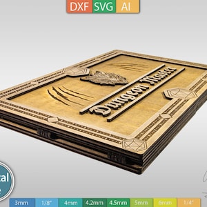 Laser Cut Dungeon Master Screen Template - Dragon and Dice Design - DXF ...