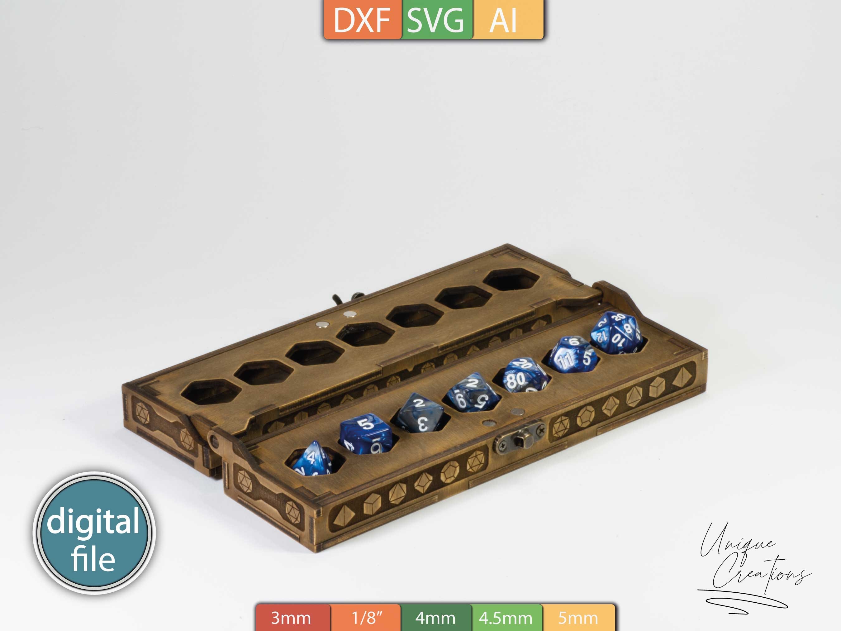 Cutting Template for Engraved Dice Storage Box DXF SVG AI - Etsy