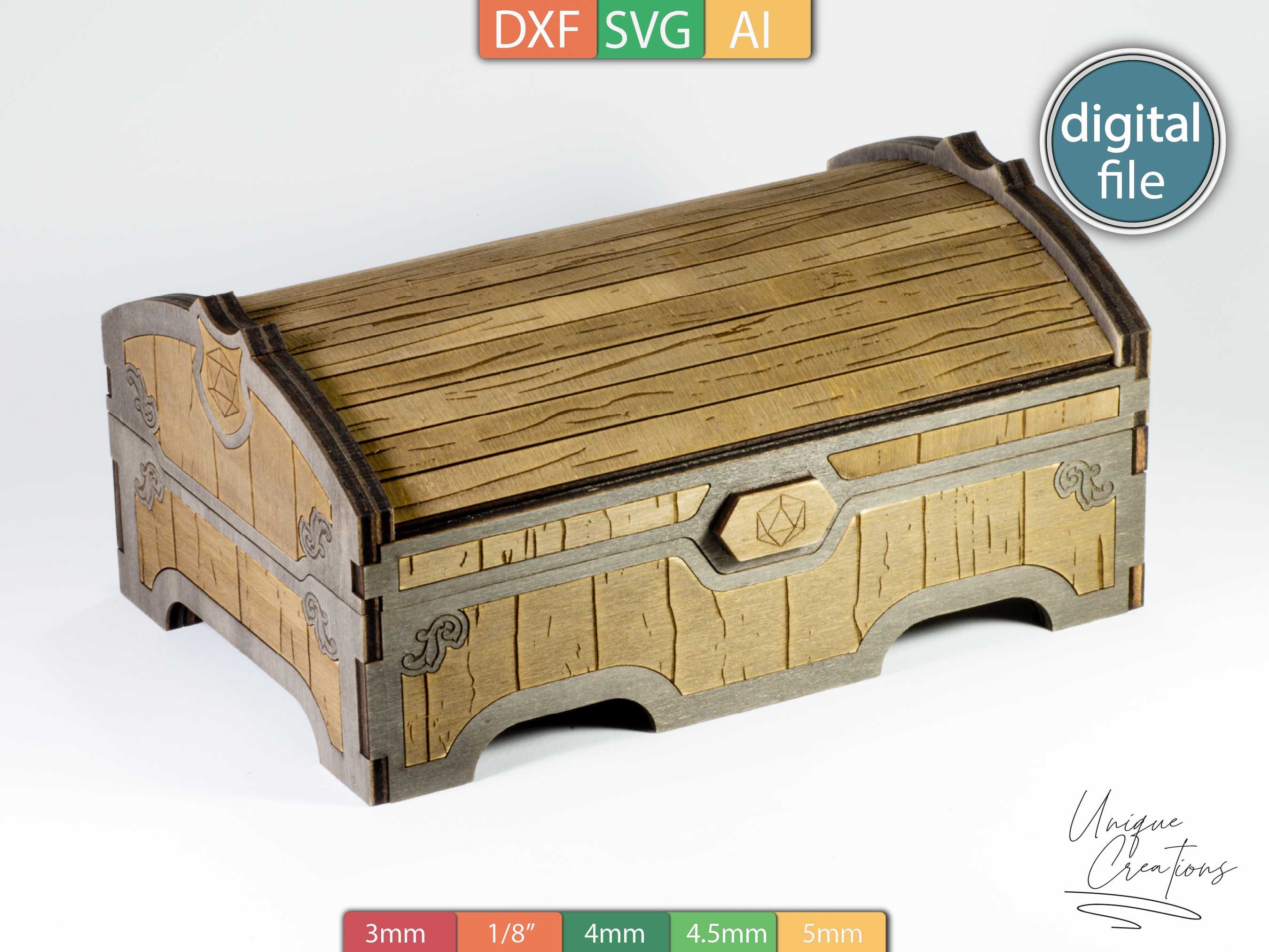 Dice Box Template, 3 Inlays for Dices, Jewelry and Other Things- Laser ...