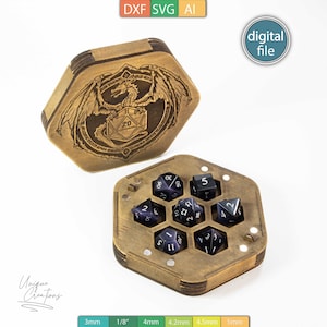 Laser Cutting Template for Engraved Dice Box - DXF, SVG, AI - Digital ...