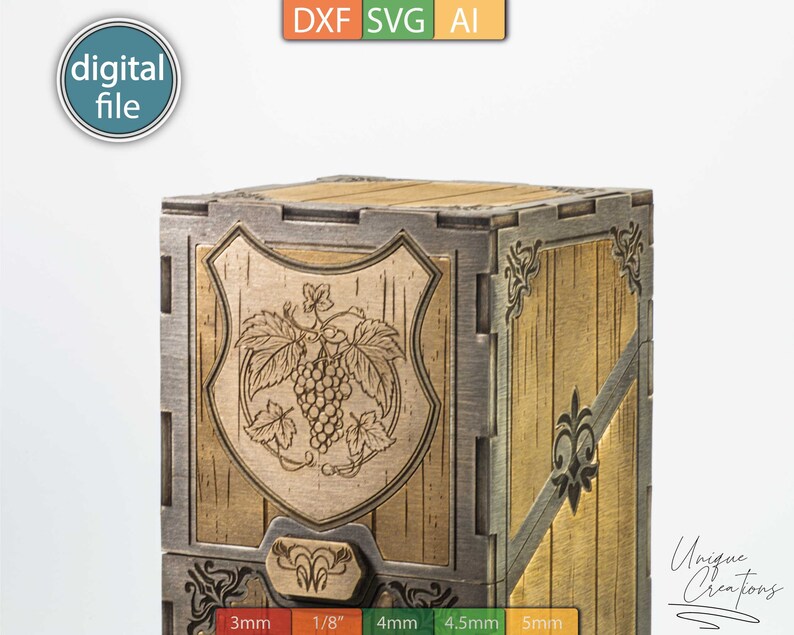 Laser Cut Wine Gift Box Template DXF SVG AI Files Digital - Etsy UK