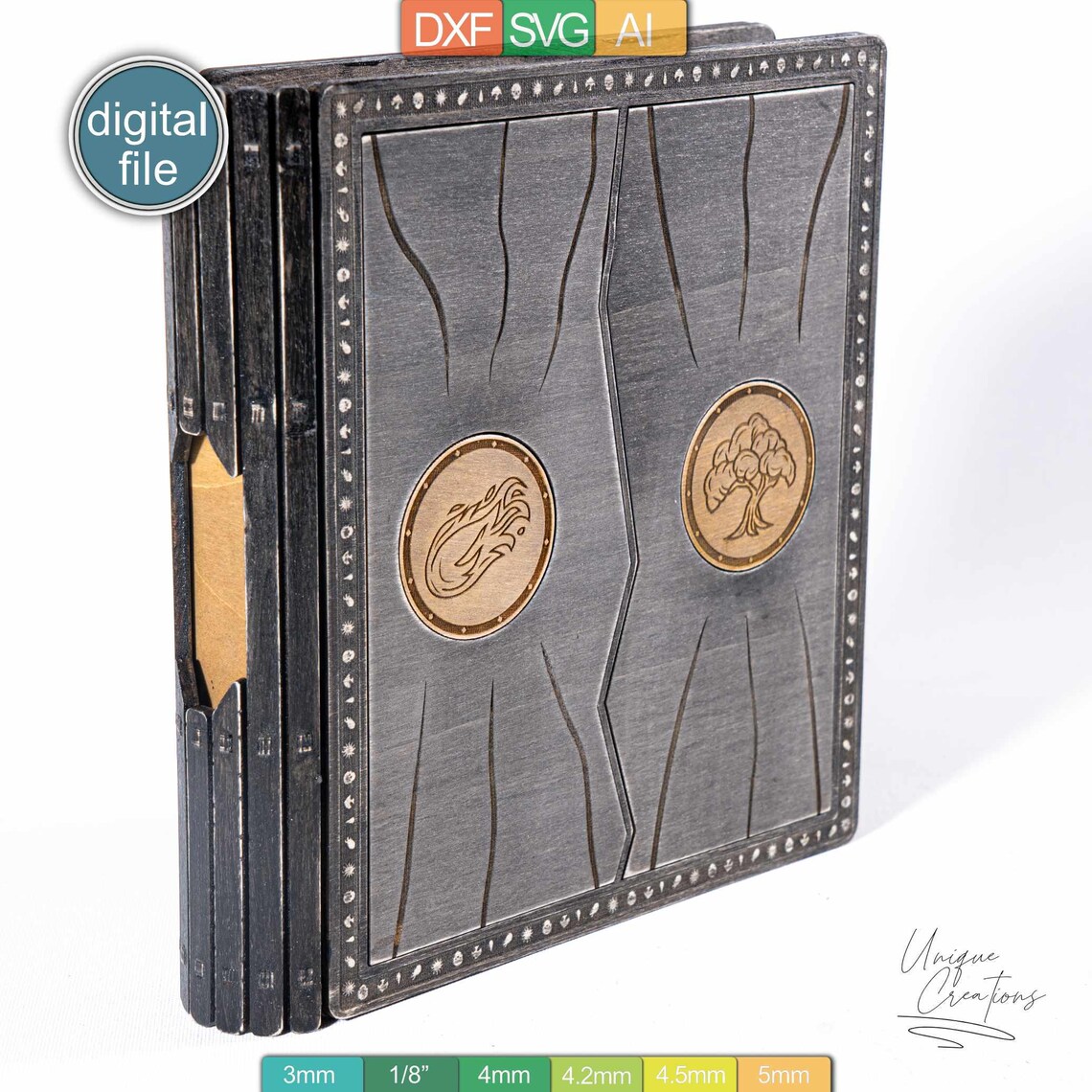 Card Storage Deck Box Laser Template | Multi Color | 60 Cards Double ...