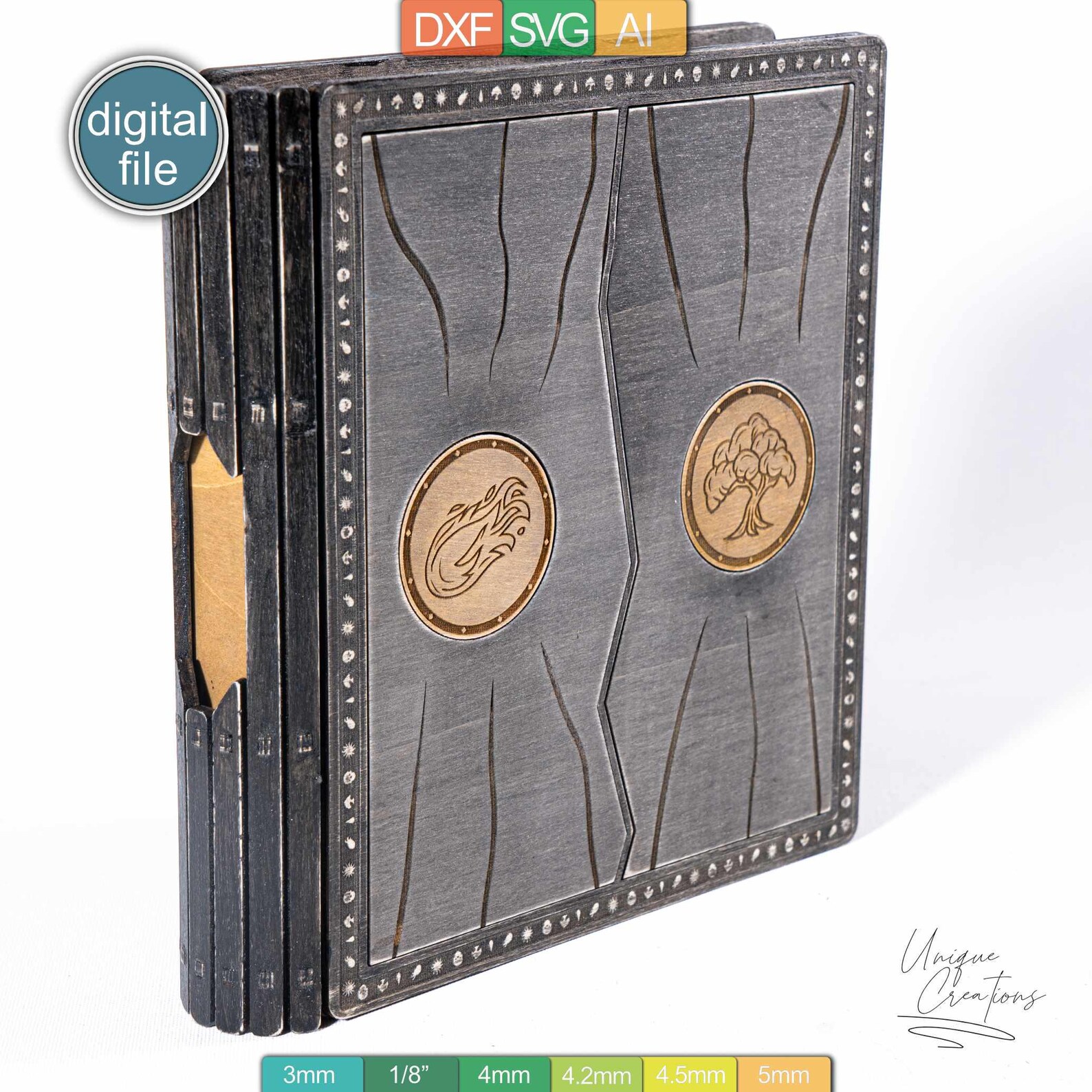 Card Storage Deck Box Laser Template | Multi Color | 60 Cards Double ...