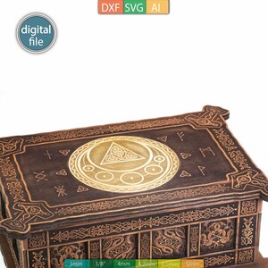 Jewelry Box Template - Viking Style - 2 Inlays- Engraved Design - AI ...